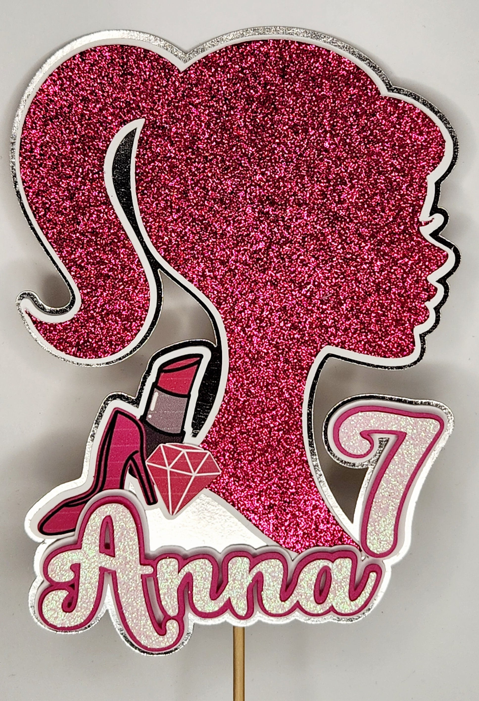 Girly Cake Topper Pink Doll Topper Makeup Birthday Decoration High ...