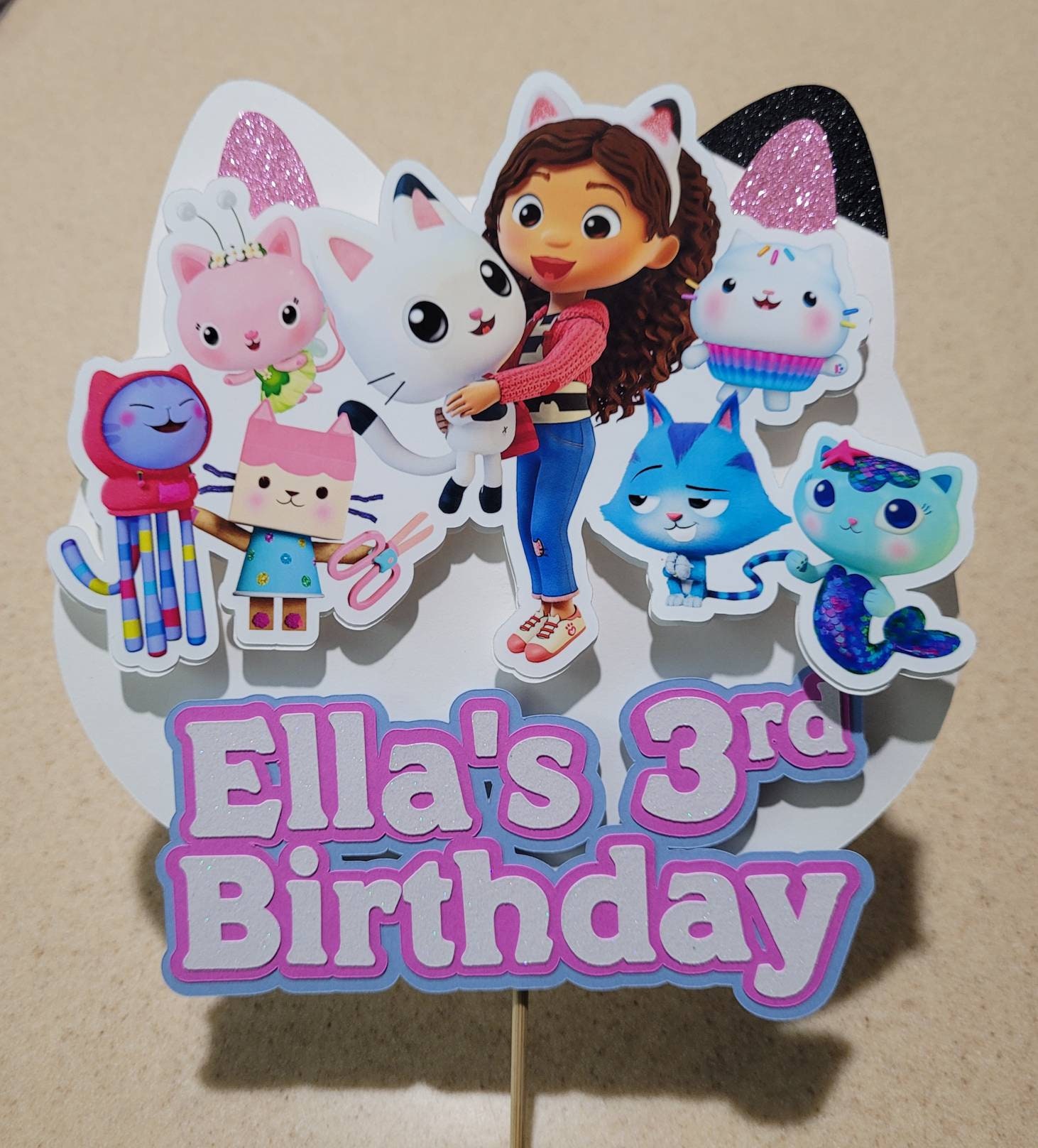 Gabby Dollhouse Cake Topper White Gabby Inspired Topper - Etsy