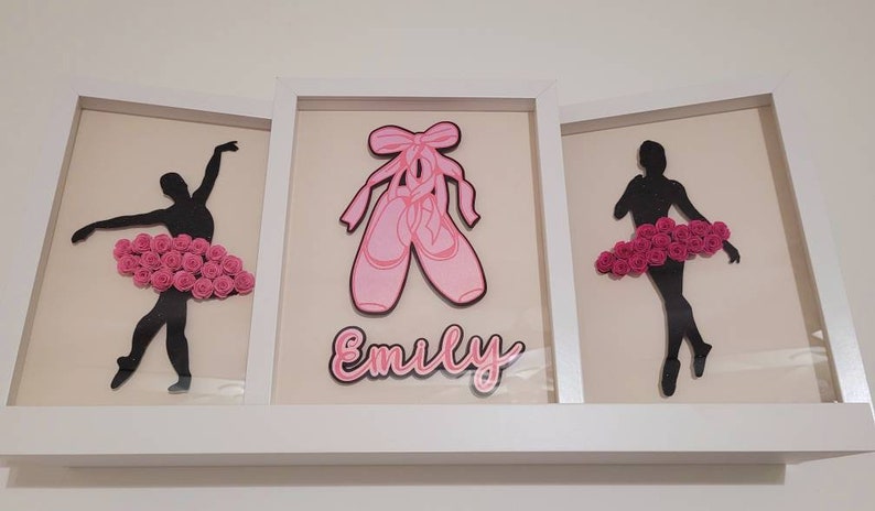 Personalized Ballerina Shadow Box Set - Ballet Wall Decor, Birthday ...
