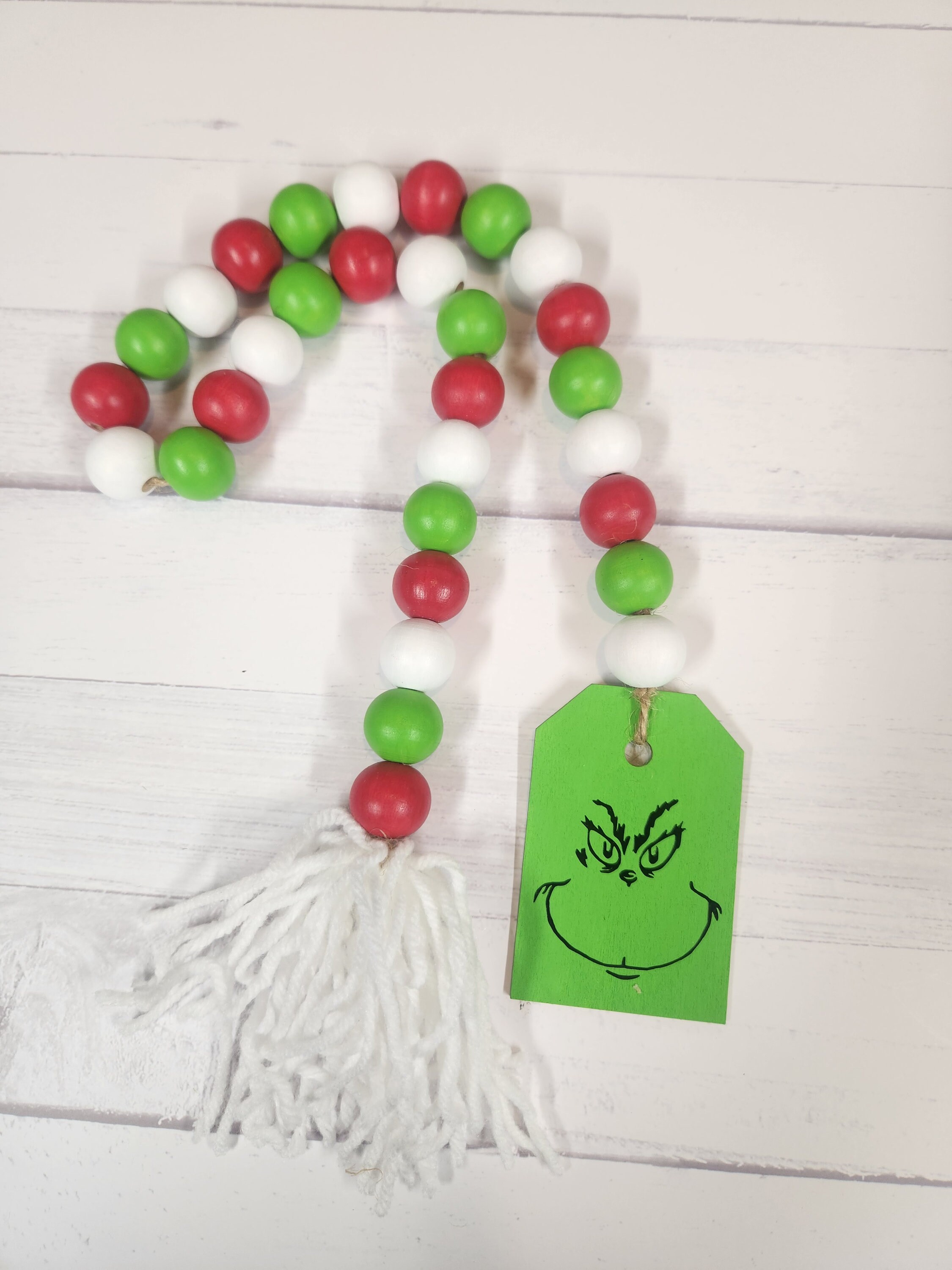 Grinch Themed Beaded Garland | Photo Prop | Christmas Decor | Grinch ...