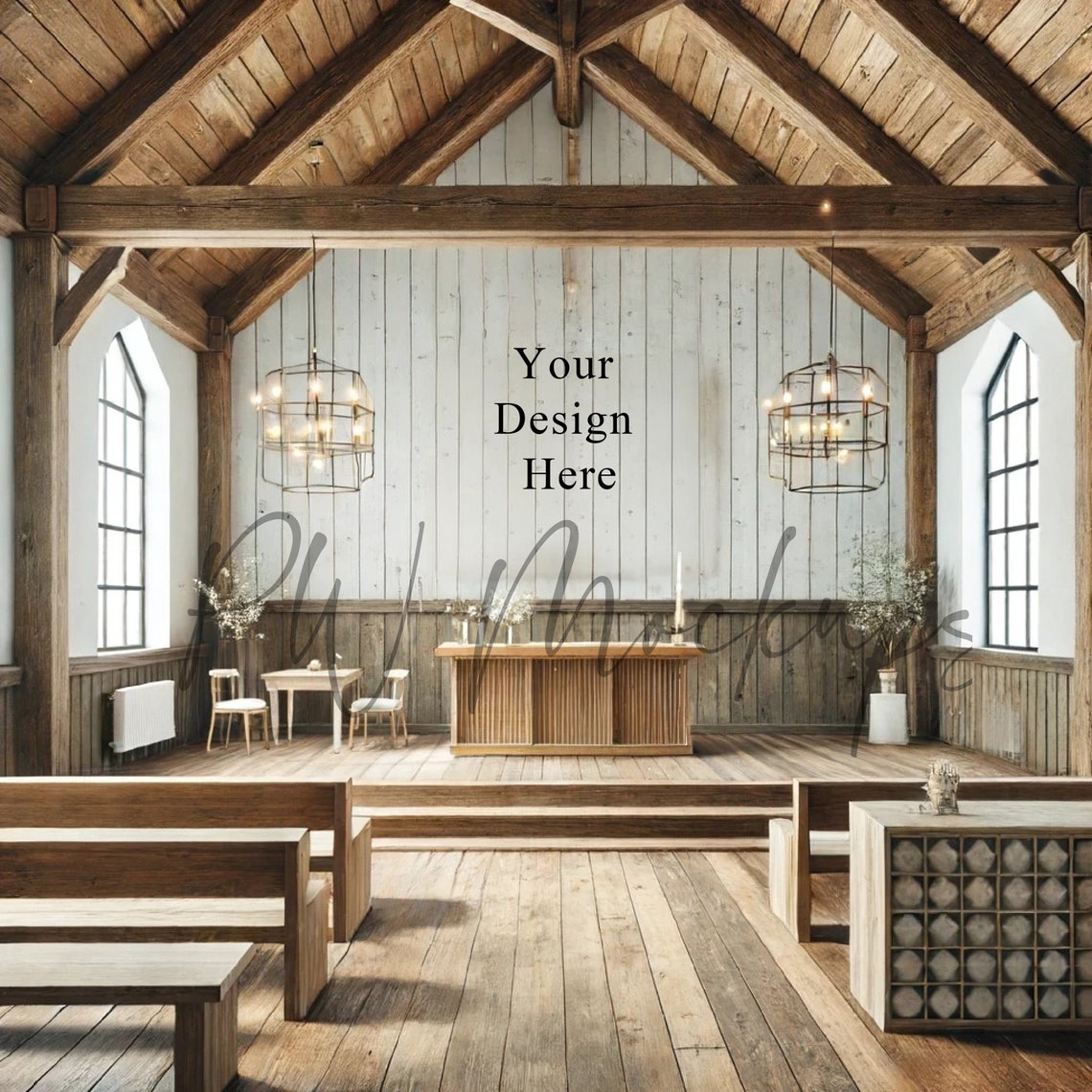 Church Mockup, Altar Mockup, Interior Mockup, Interior Wall Art Mockup ...