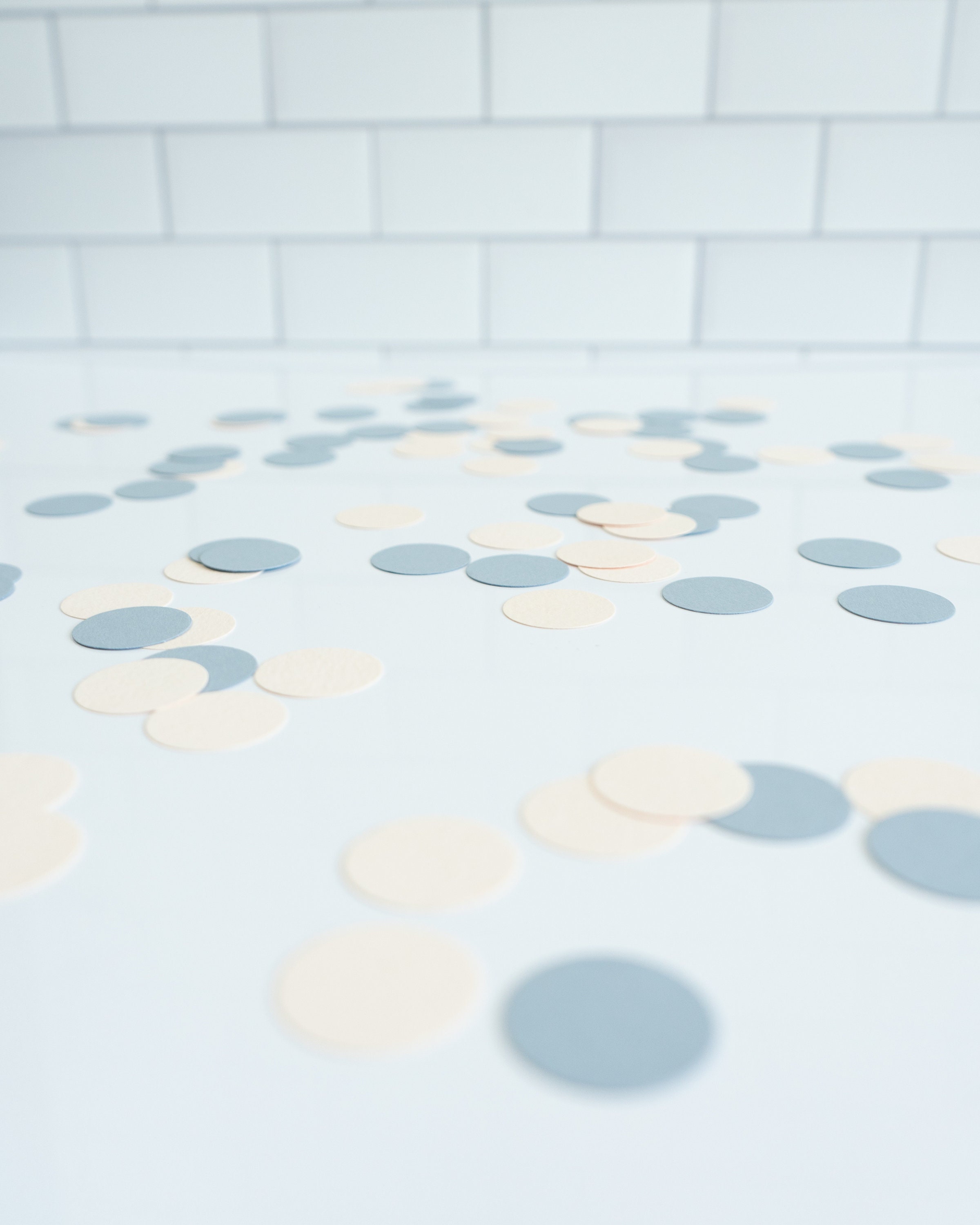 Paper confetti dots light blue and blush reusable | Etsy