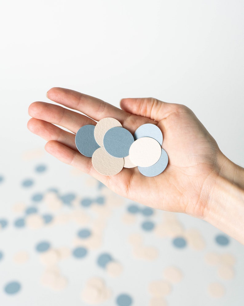 Paper Confetti Dots Light Blue and Blush Reusable, Eco-friendly ...