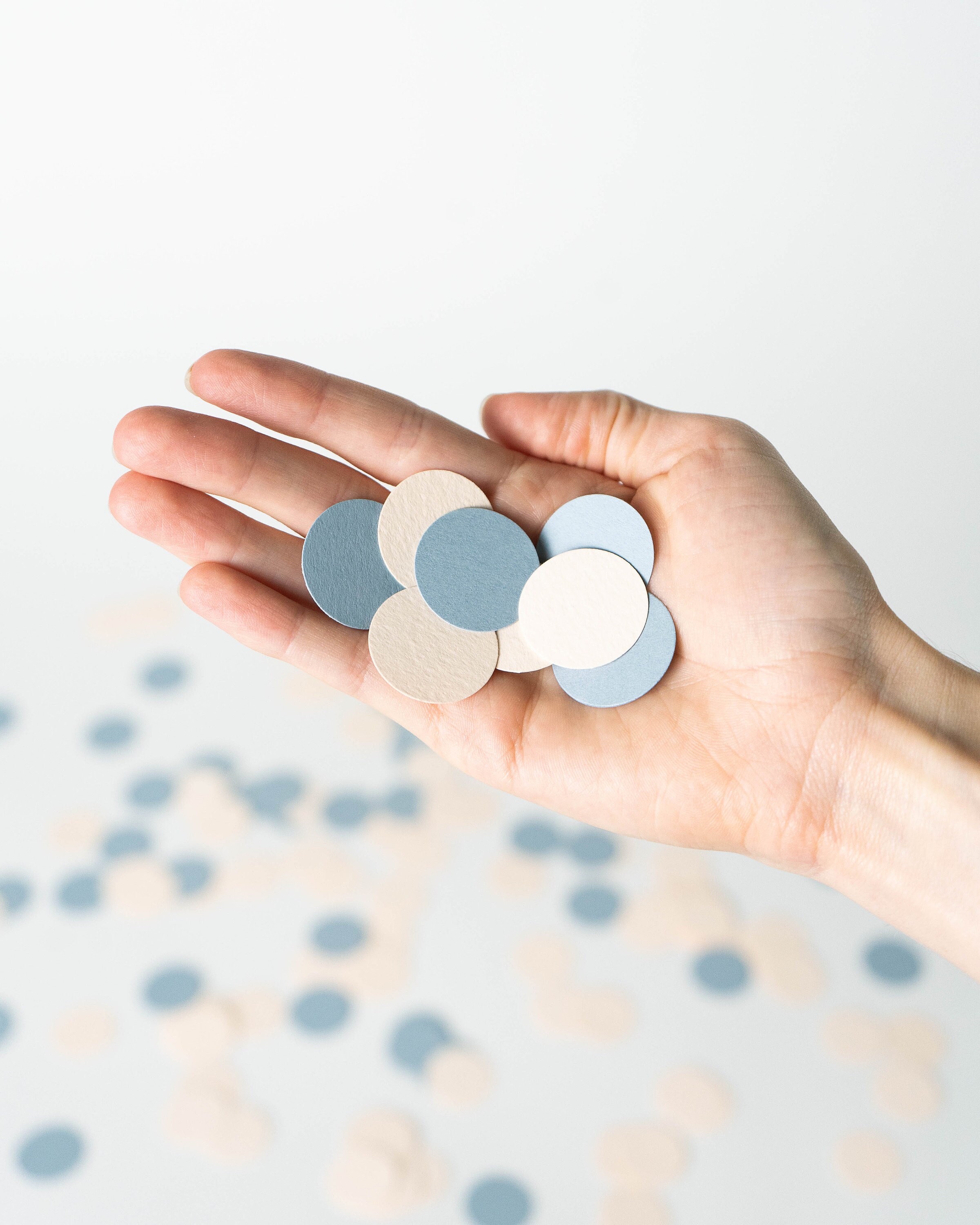 Paper Confetti Dots Light Blue and Blush Reusable, Eco-friendly ...