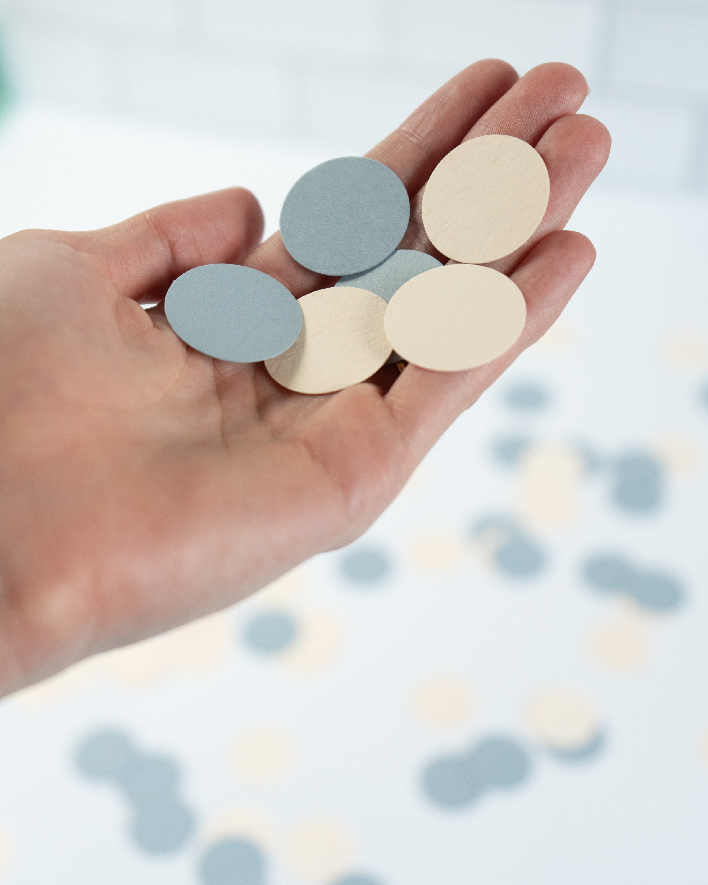 Paper confetti dots light blue and blush reusable | Etsy