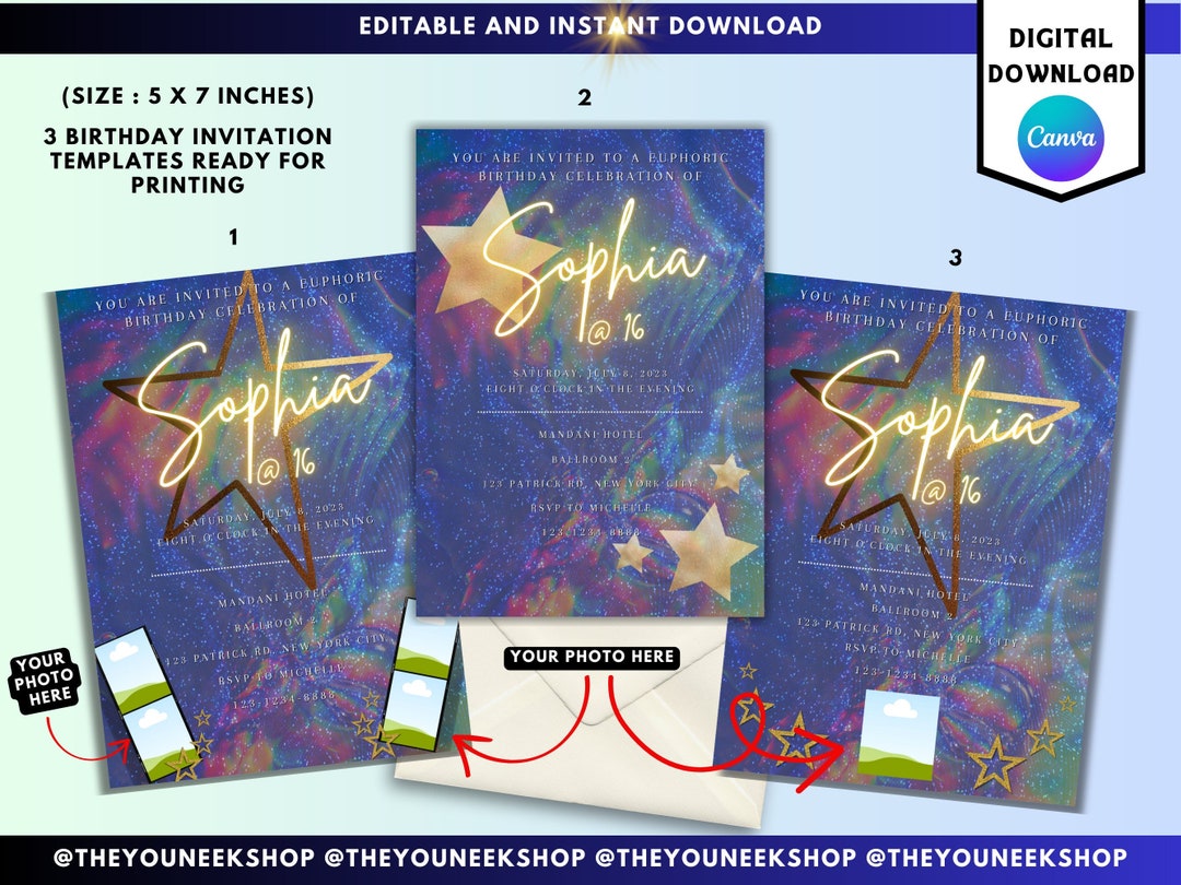 Euphoria Party Extravaganza: 16th Birthday Invitation, Euphoria ...
