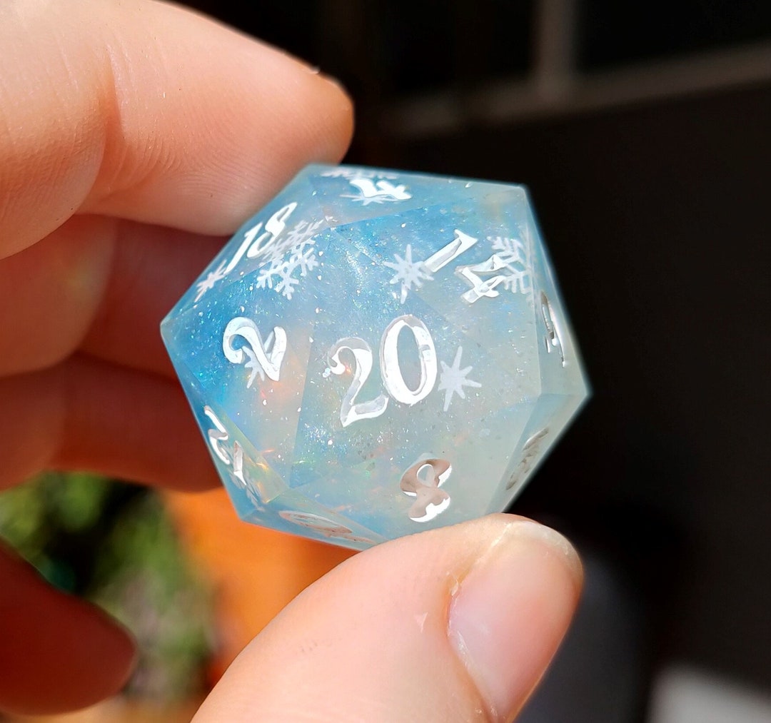 Frosty 7 Piece Set Sharp Edged Handmade Dice Dnd Dice Ttrpg Dice - Etsy