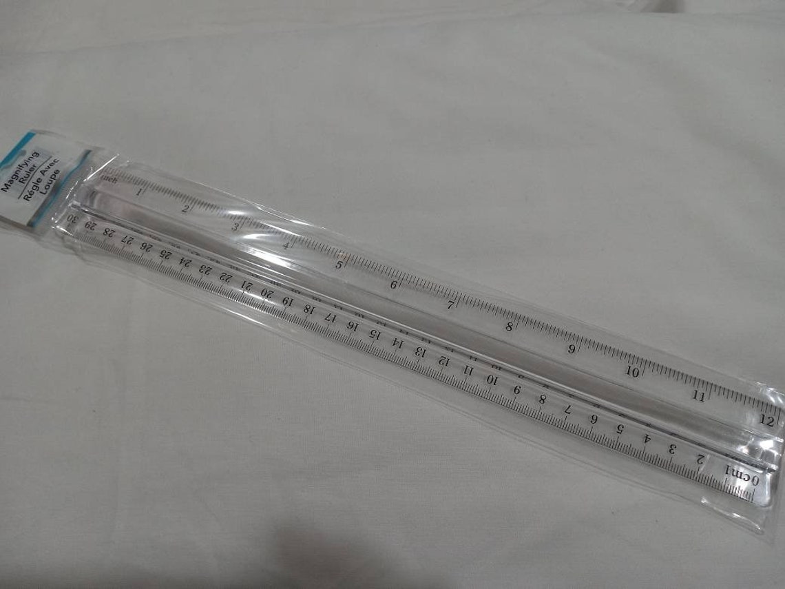 Crystal Clear Magnified Ruler. 12 Inches/30 Centimeters. New. - Etsy