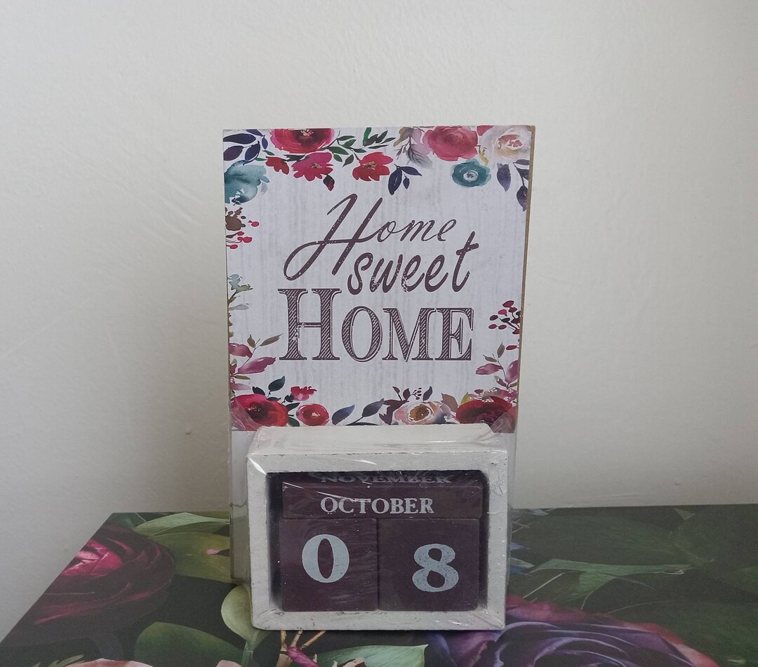 Wooden Date Changer Calender. Says "home Sweet Home." New. - Etsy