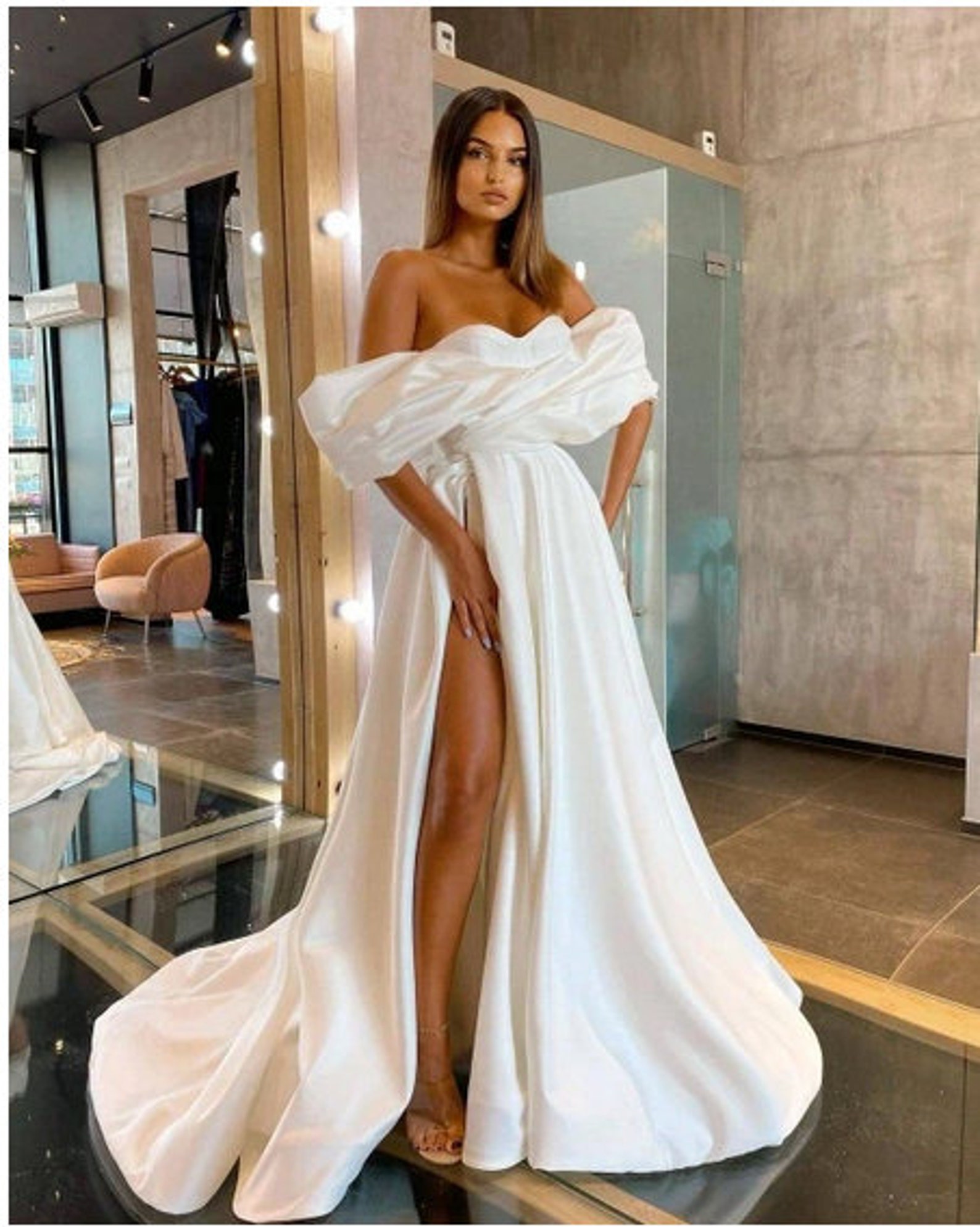 Customized Luxury Arabic Prom Party Dresses High Split Robe - Etsy