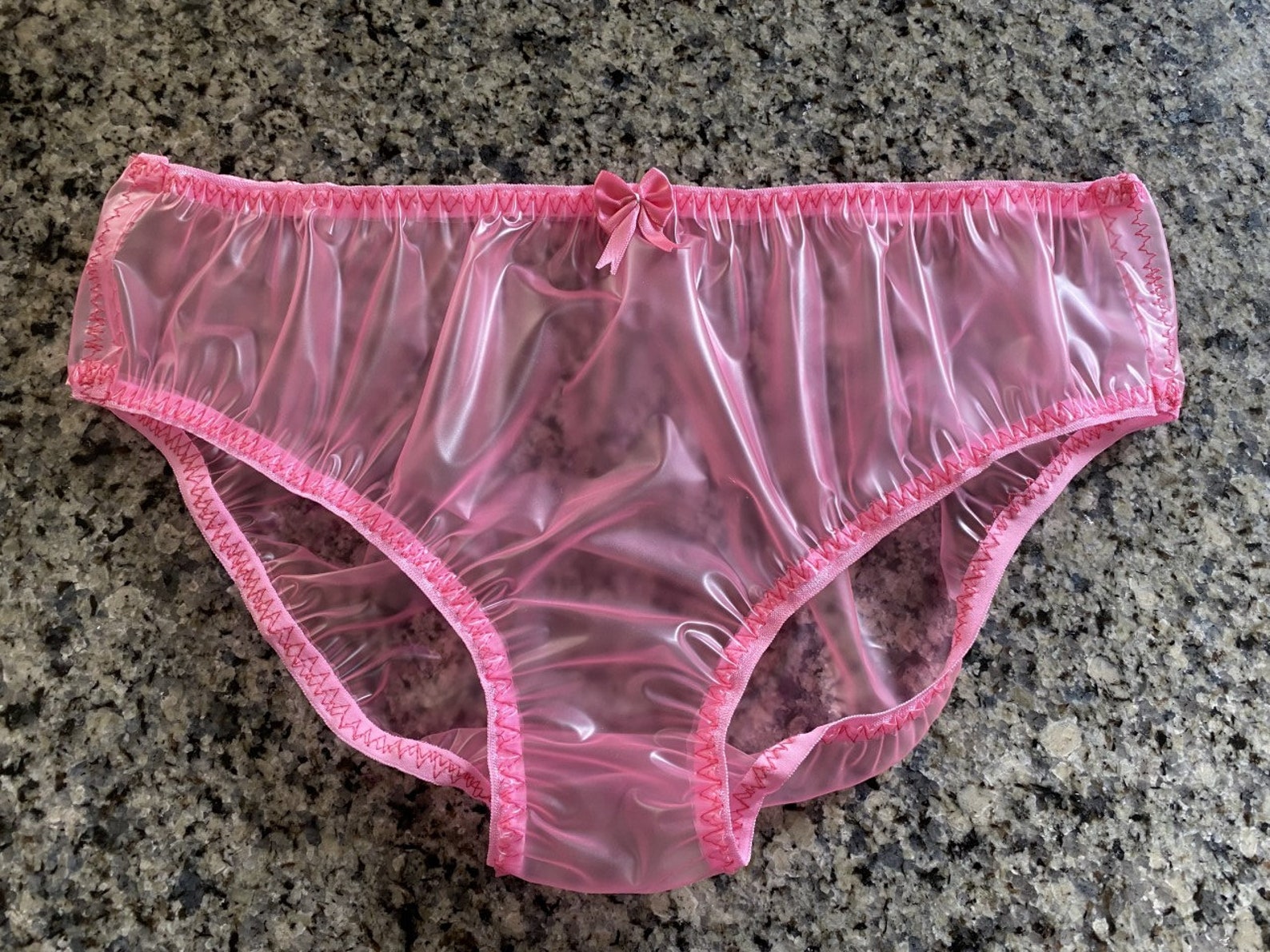 Sissy Pink Pvc Panties Knickers Waterproof Plastic See Through Etsy