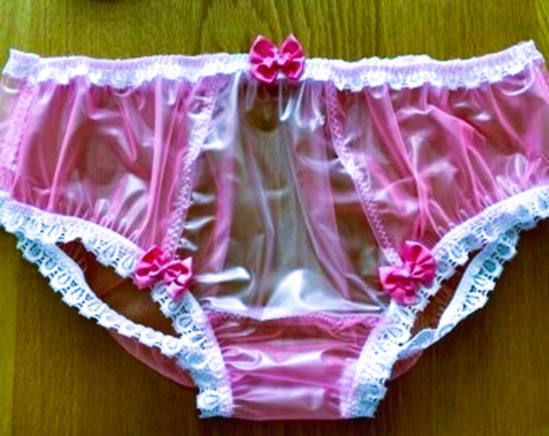 See Through Pink and Clear Plastic Pvc Bralette Handmade - Sissy Cd Tv ...