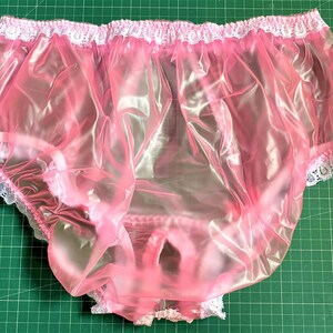 Handmade FEMALE Pink & Clear Pvc Panties With Female Hole Knickers ...