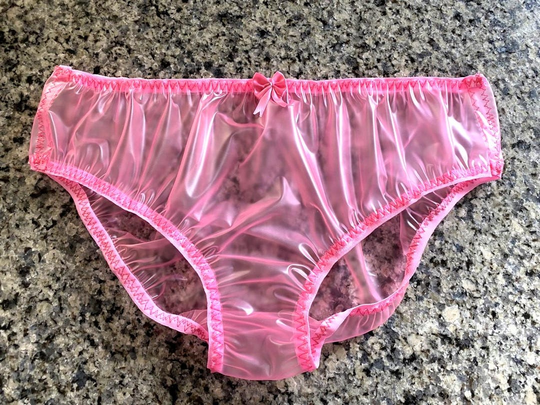 Sissy Pink Pvc Panties Knickers Waterproof Plastic See Through Adult ...