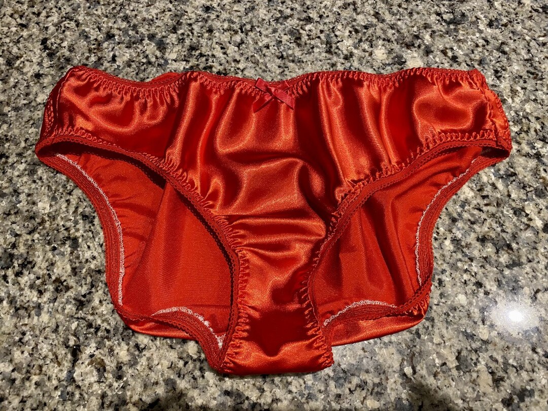 Handmade Red Satin Panties Knickers Sissy Picot Silky Slinky Etsy