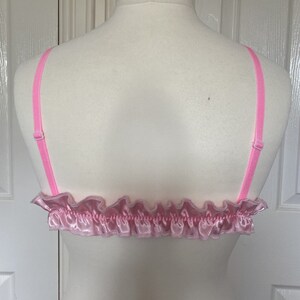 Pastel Pink Double Layered Satin Handmade Bralette Training Bra Sissy ...