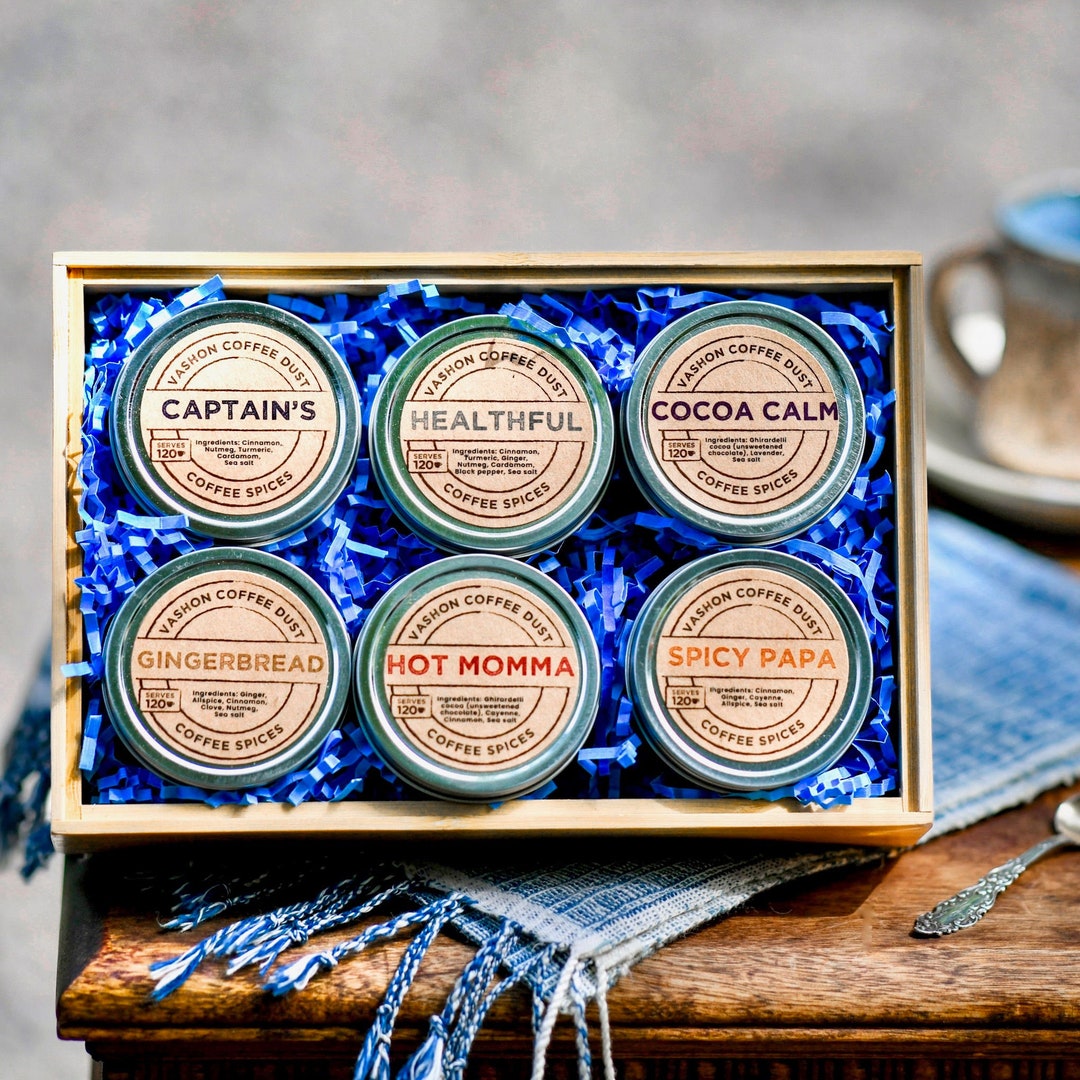 Coffee Dust 6 Tin Gift Set 720 Servings Vashon Island Coffee Dust ...