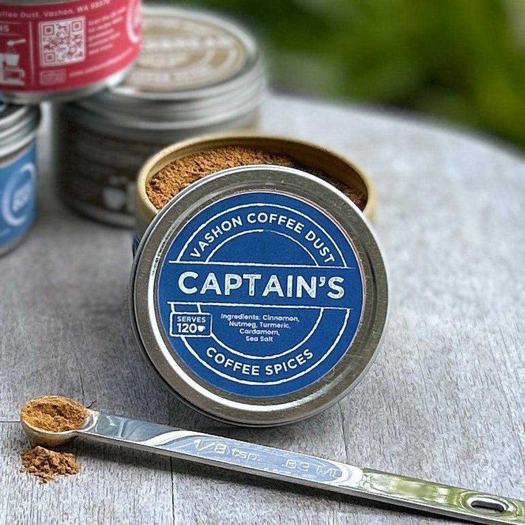 Captain's Coffee Dust: Cinnamon, Nutmeg, Turmeric Spice (120 Servings ...