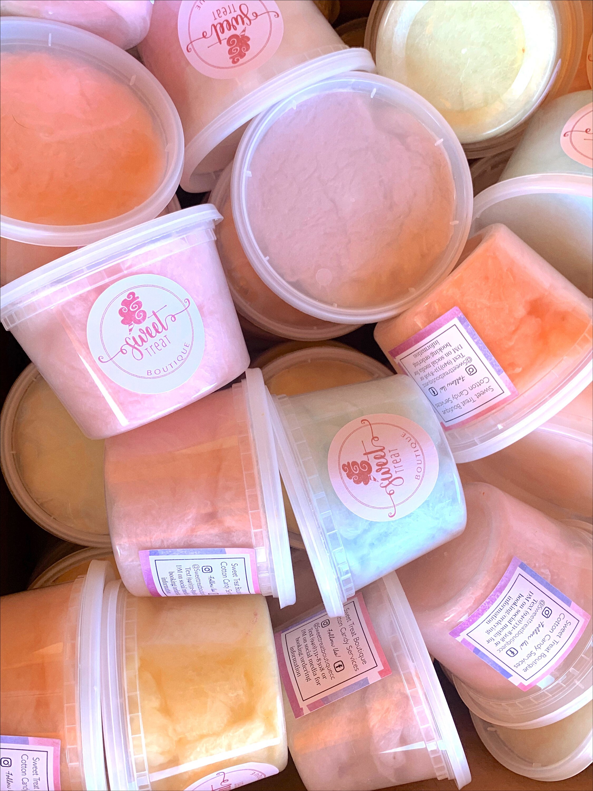 12 Pack Classic Cotton Candy Containers With Candy Topping Party Favors ...