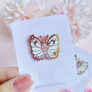 Pink Butterfly Enamel Pin - Etsy
