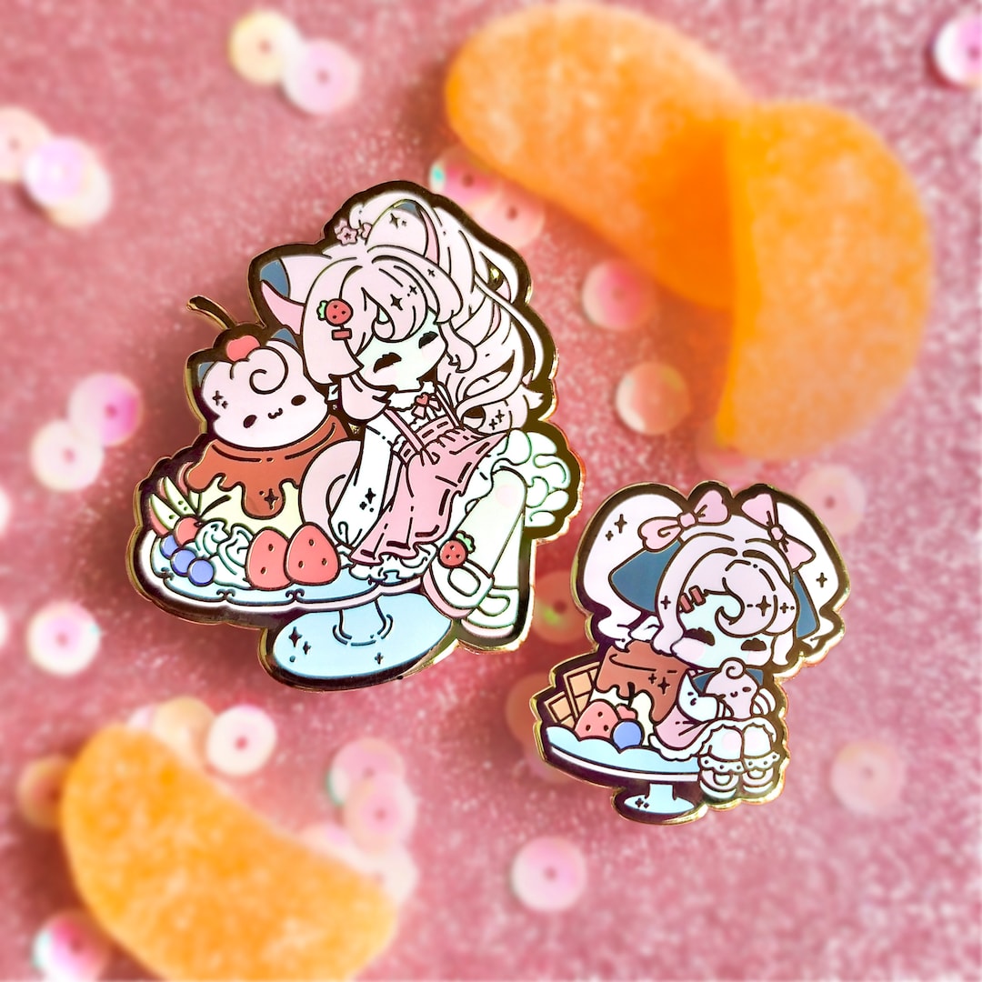 Pink Sweets Pudding Enamel Pin / Cute Dessert Enamel Pin - Etsy