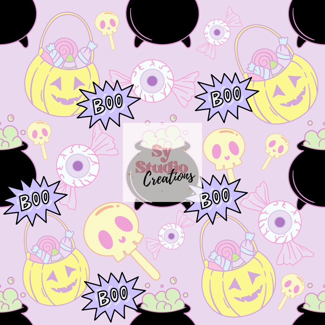 Pastel Spooky Seamless Pattern - Etsy