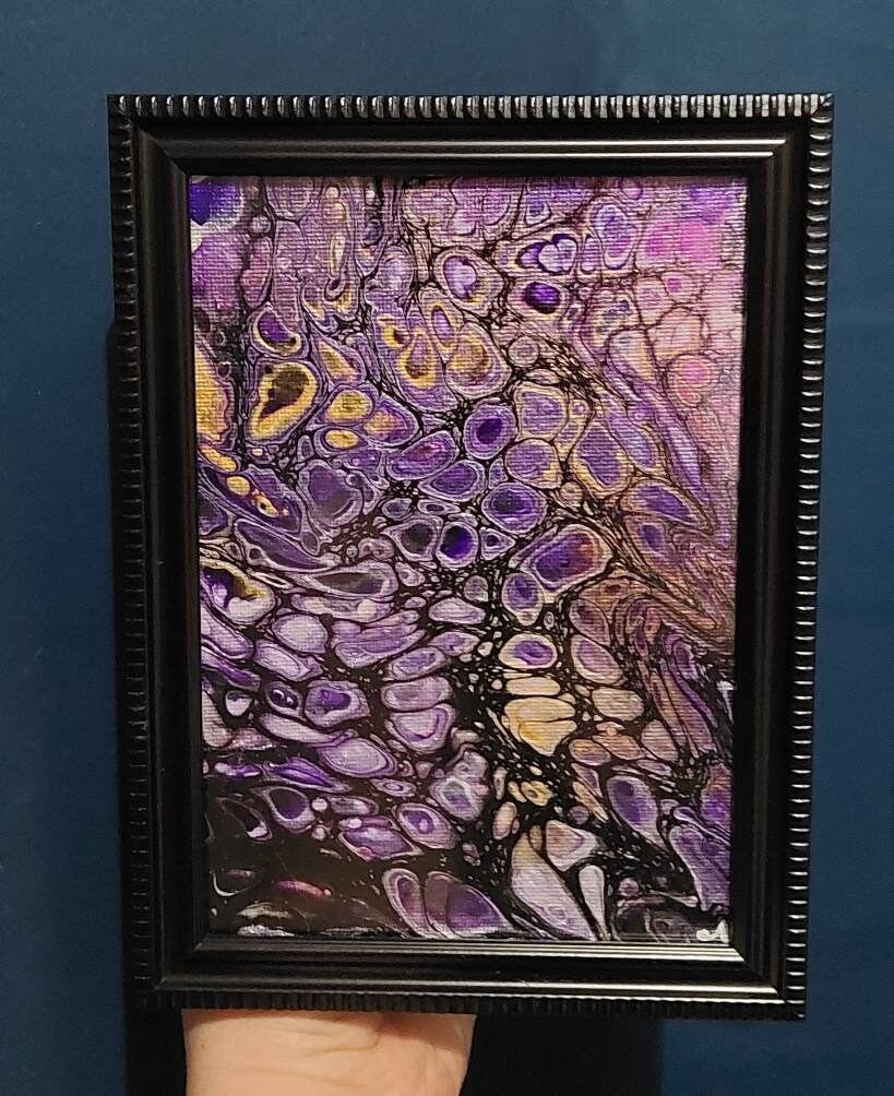 Purple Painting Abstract Art Fluid Art Custom Art Acrylic - Etsy