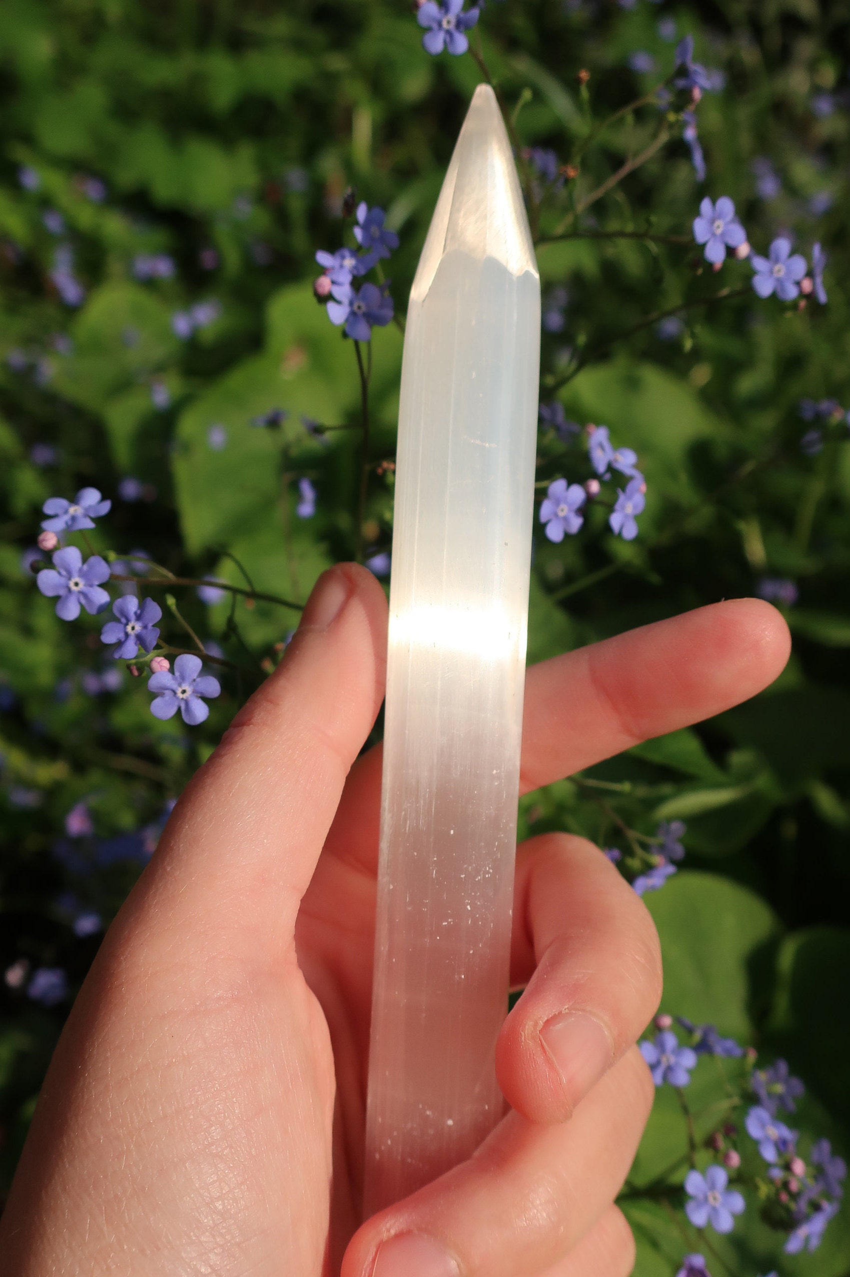 Shiny Selenite wand 66g High Vibration Crown Chakra | Etsy