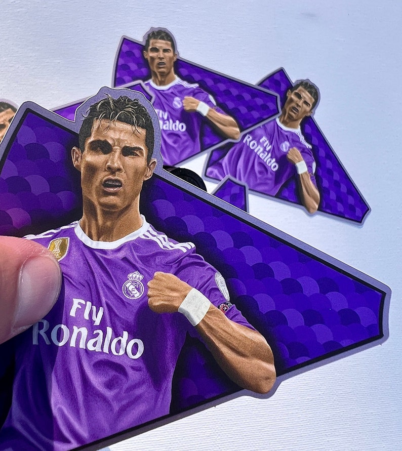 CR7 Cristiano Ronaldo Drawing Soccer Futbol Player Metallic Matte ...