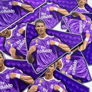 CR7 Cristiano Ronaldo Drawing Soccer Futbol Player Metallic Matte ...