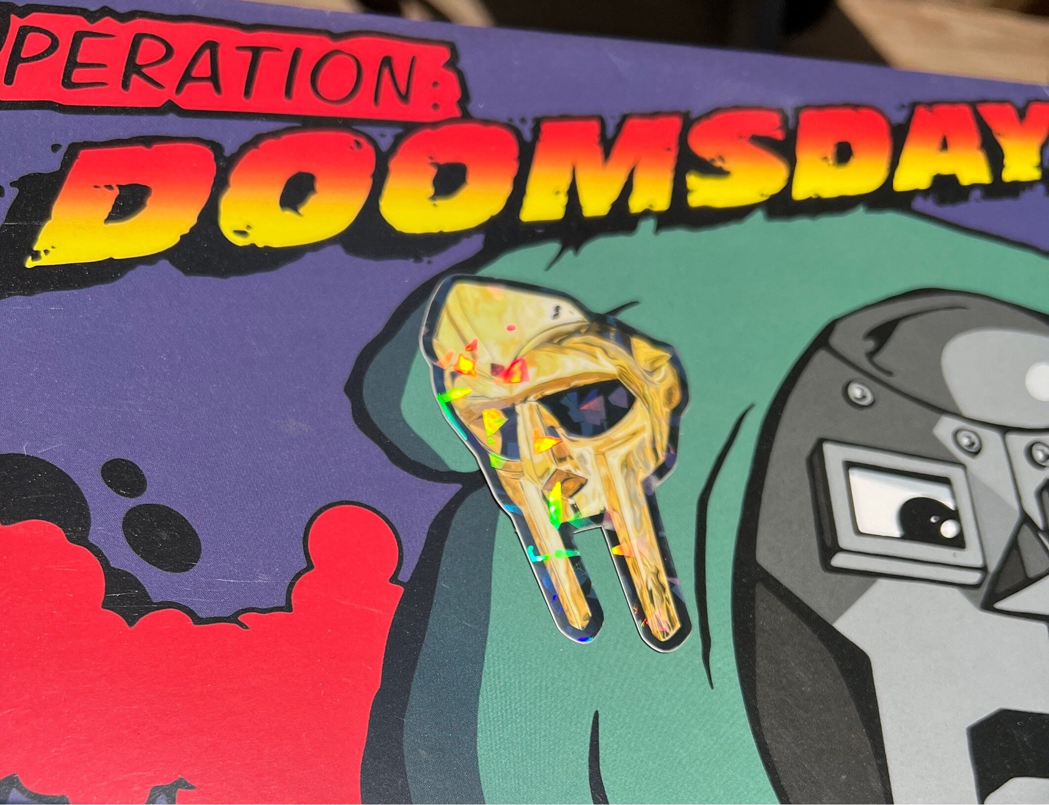 MF DOOM Gold Mask Prismatic Sticker - Etsy