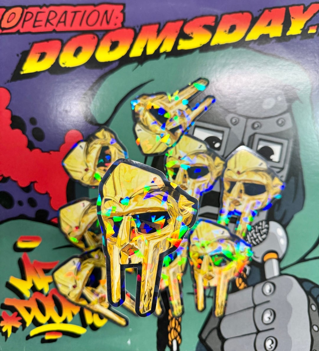 MF DOOM Gold Mask Sticker - Etsy