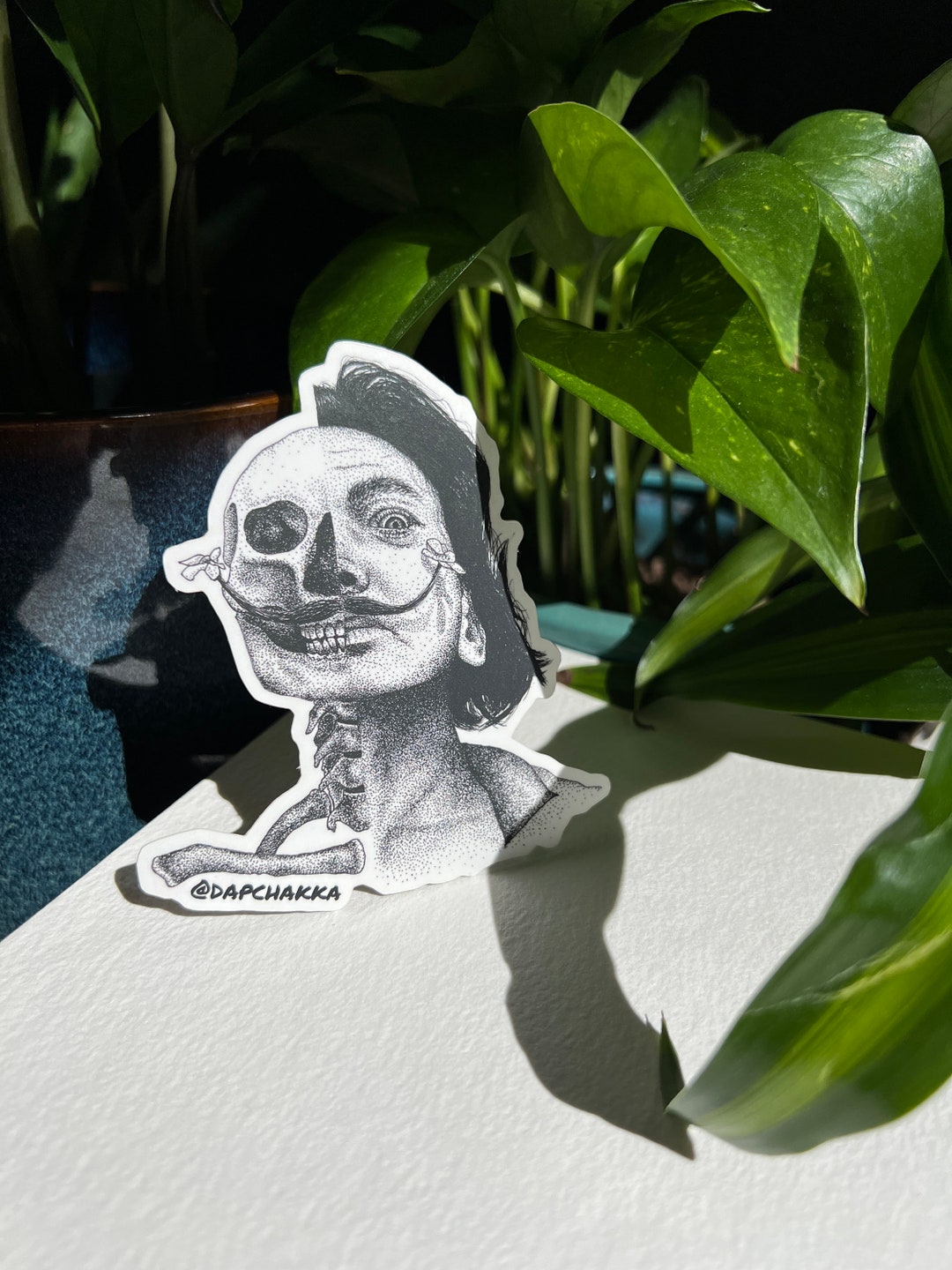 Salvador Dali Vinyl Sticker Half Skeleton - Etsy