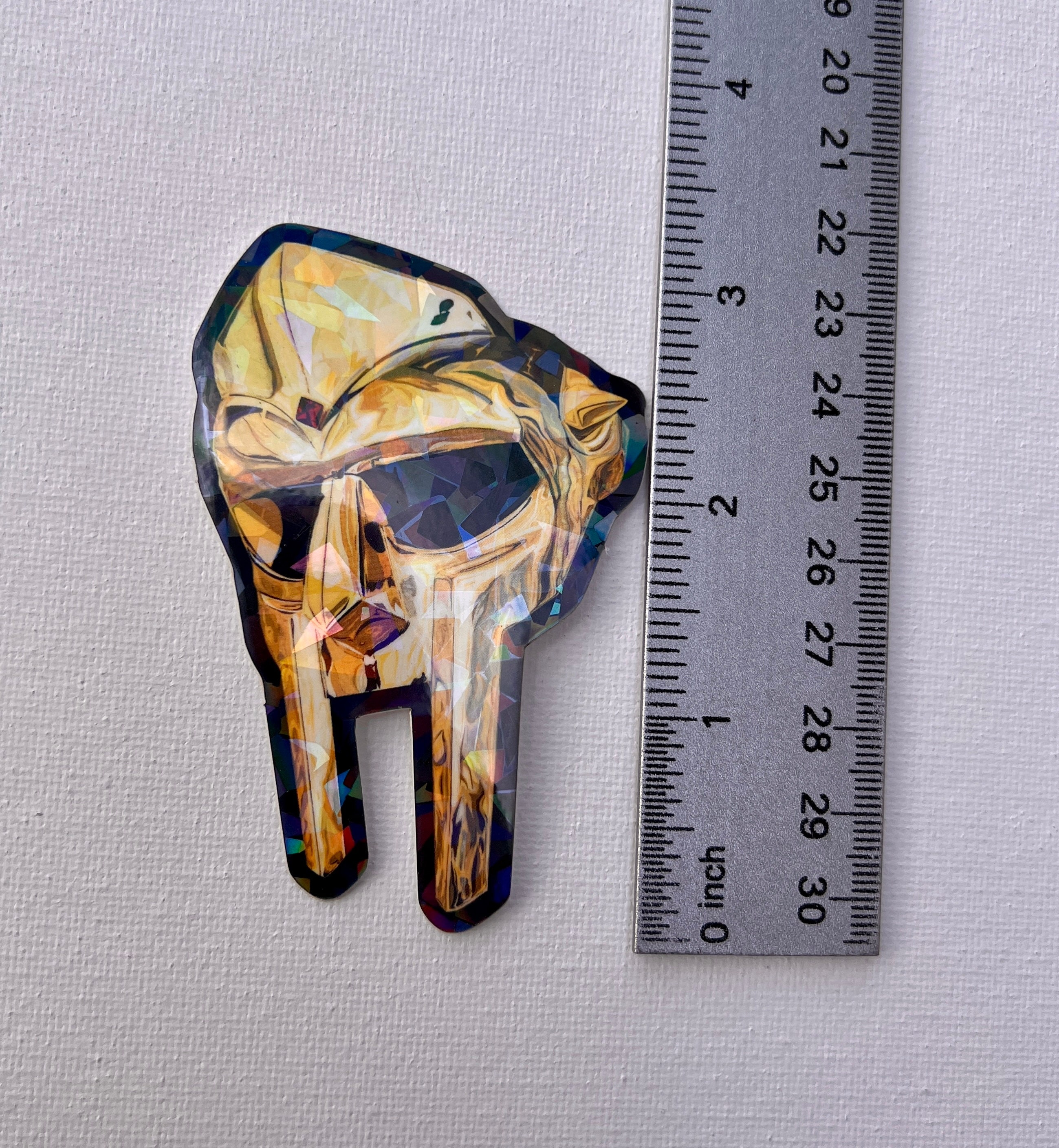 MF DOOM Gold Mask Prismatic Sticker - Etsy