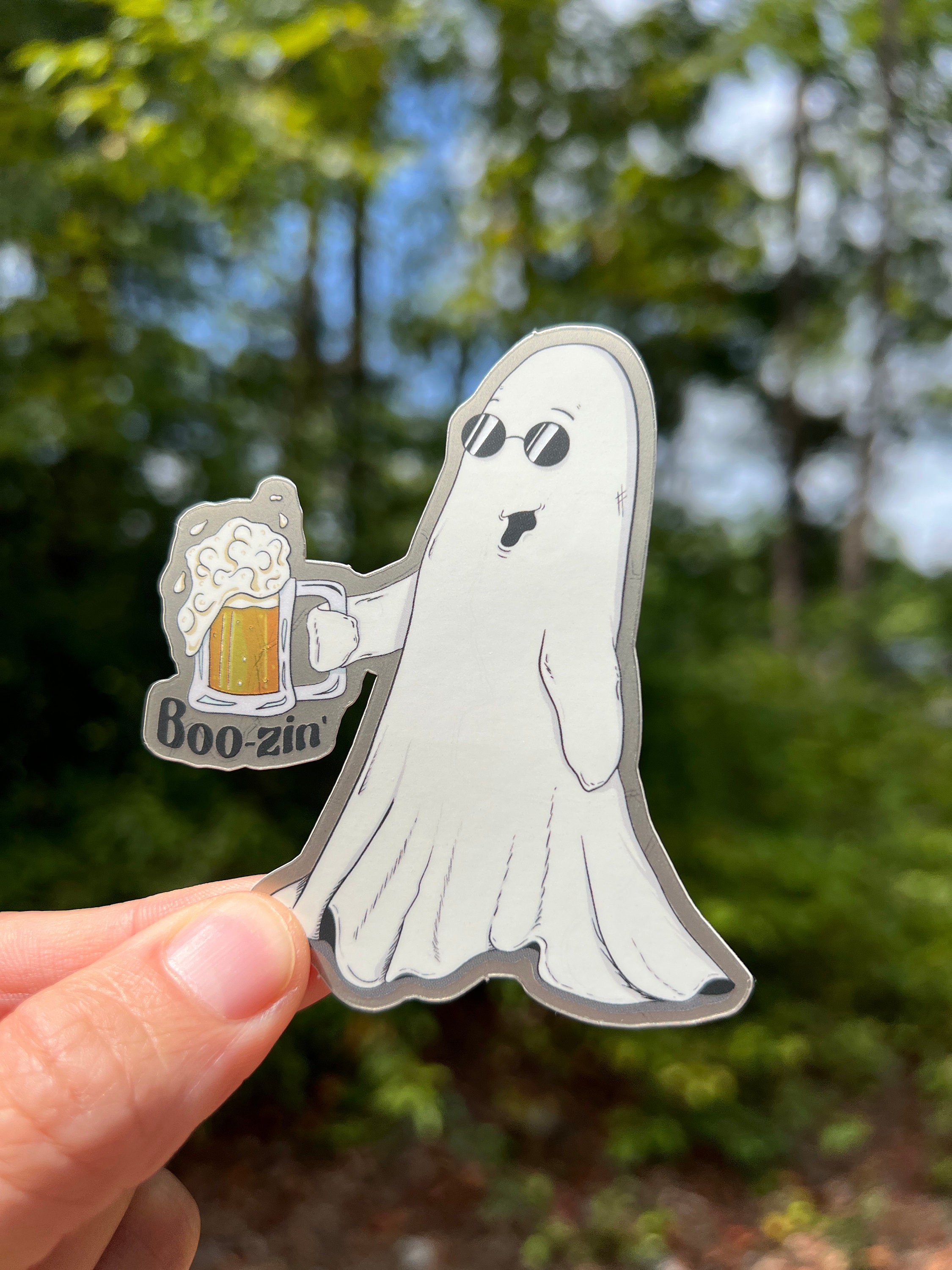 Lil Boozy Ghost Metallic Matte Sticker - Etsy