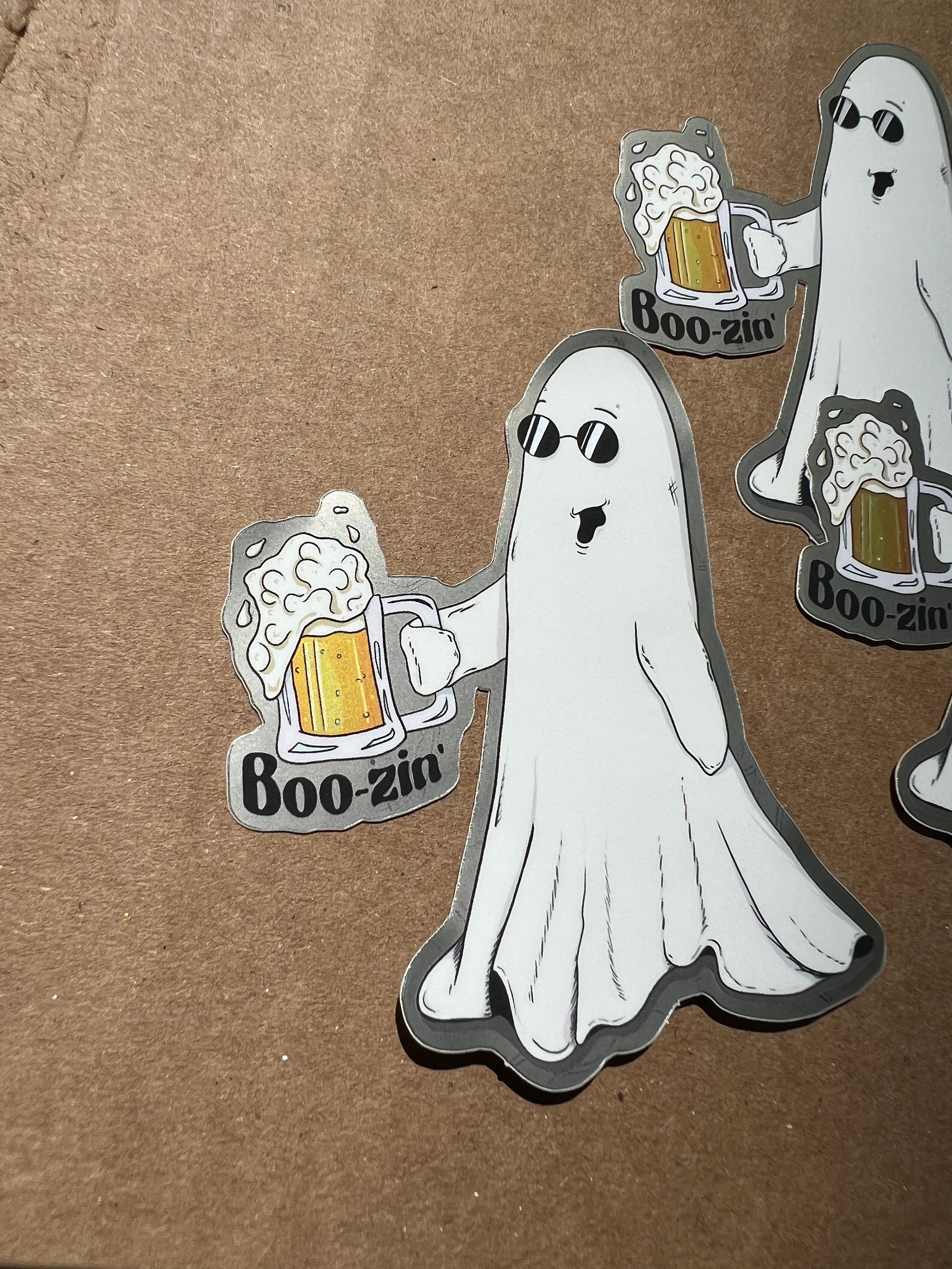 Lil Boozy Ghost Metallic Matte Sticker - Etsy