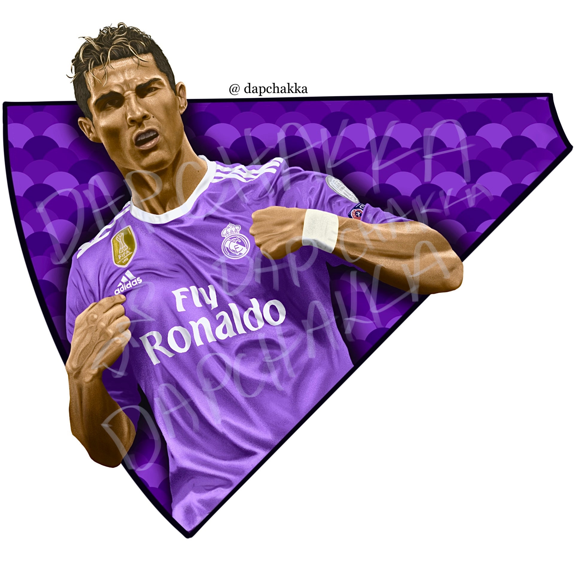 CR7 Cristiano Ronaldo Drawing Soccer Futbol Player Metallic - Etsy
