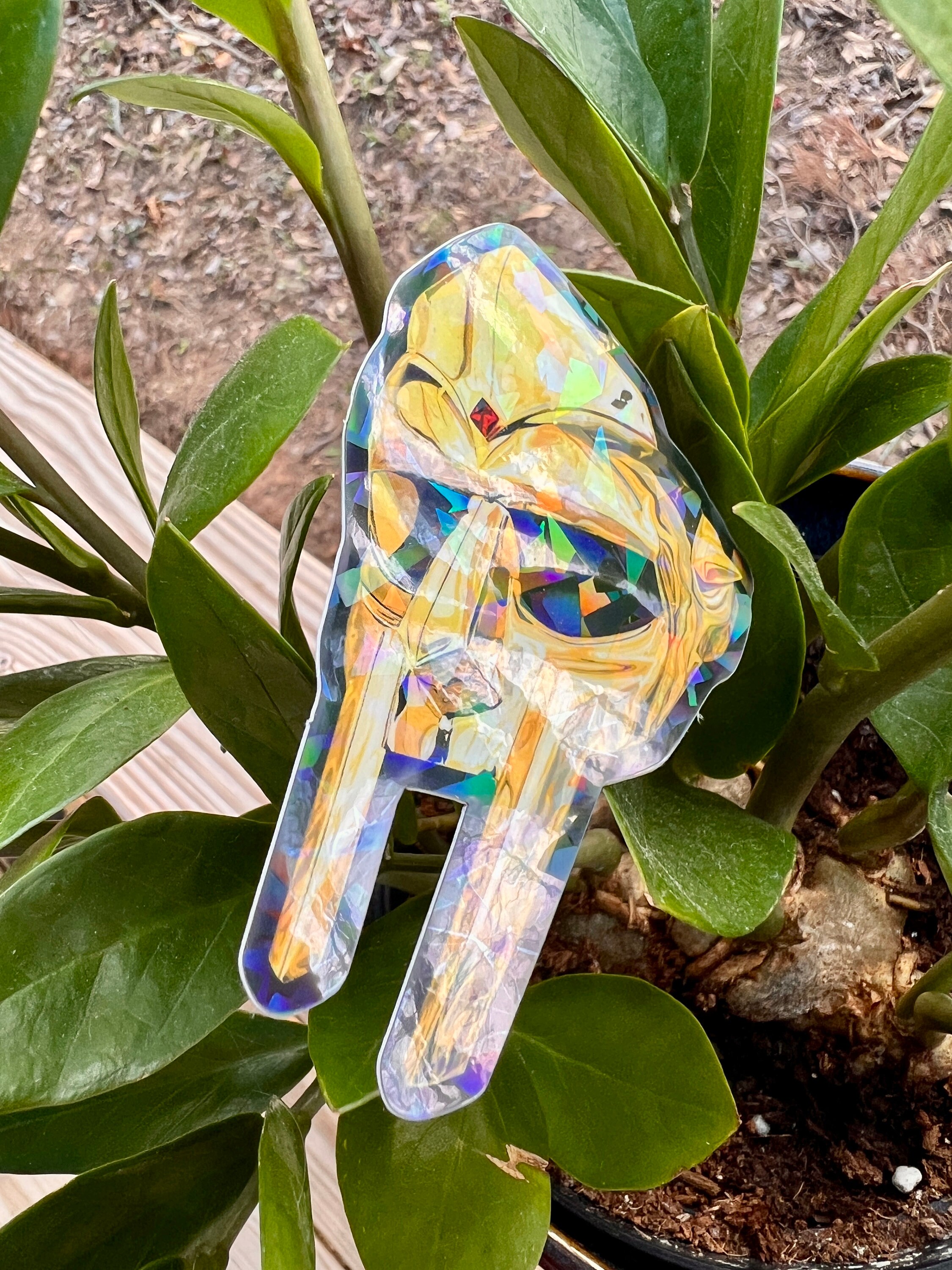 MF DOOM Gold Mask Prismatic Sticker - Etsy