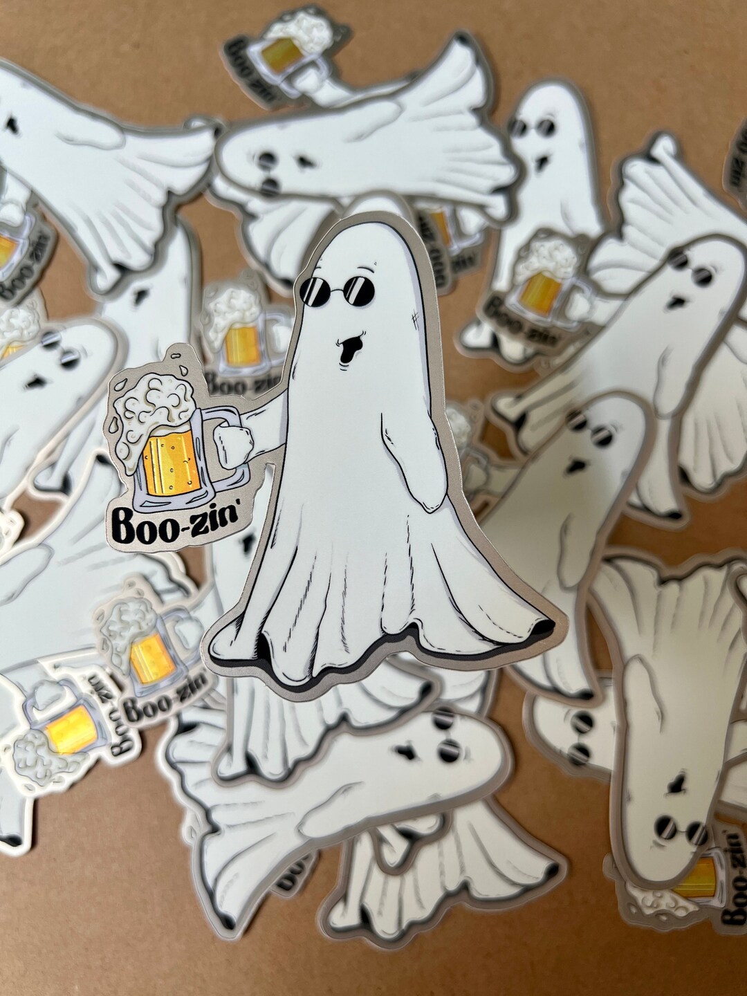 Lil Boozy Ghost Metallic Matte Sticker - Etsy