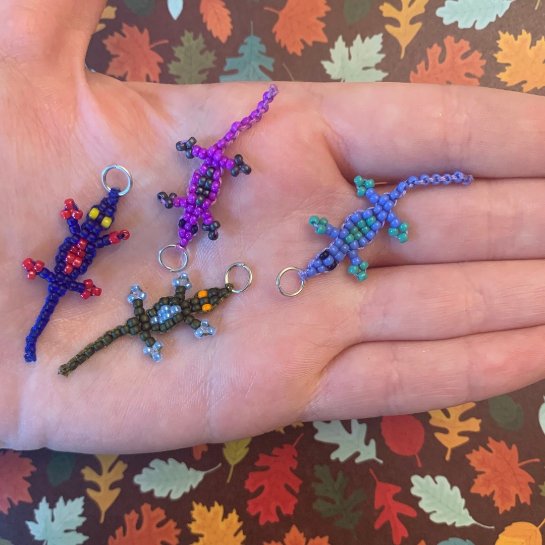 Mini Beaded Lizards and Geckos: Custom Reptile Charms and Earrings - Etsy