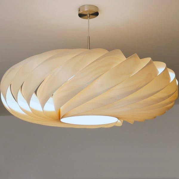 Wood Veneer Pendant Light - Etsy