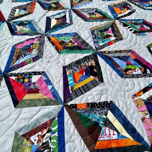Scrappy Strip Stars Handmade Modern Large Lap Quilt - Etsy