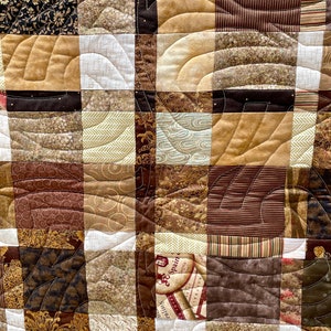 Scrappy Plaidish Quilt in Browns, Golds and Cream Handmade - Etsy