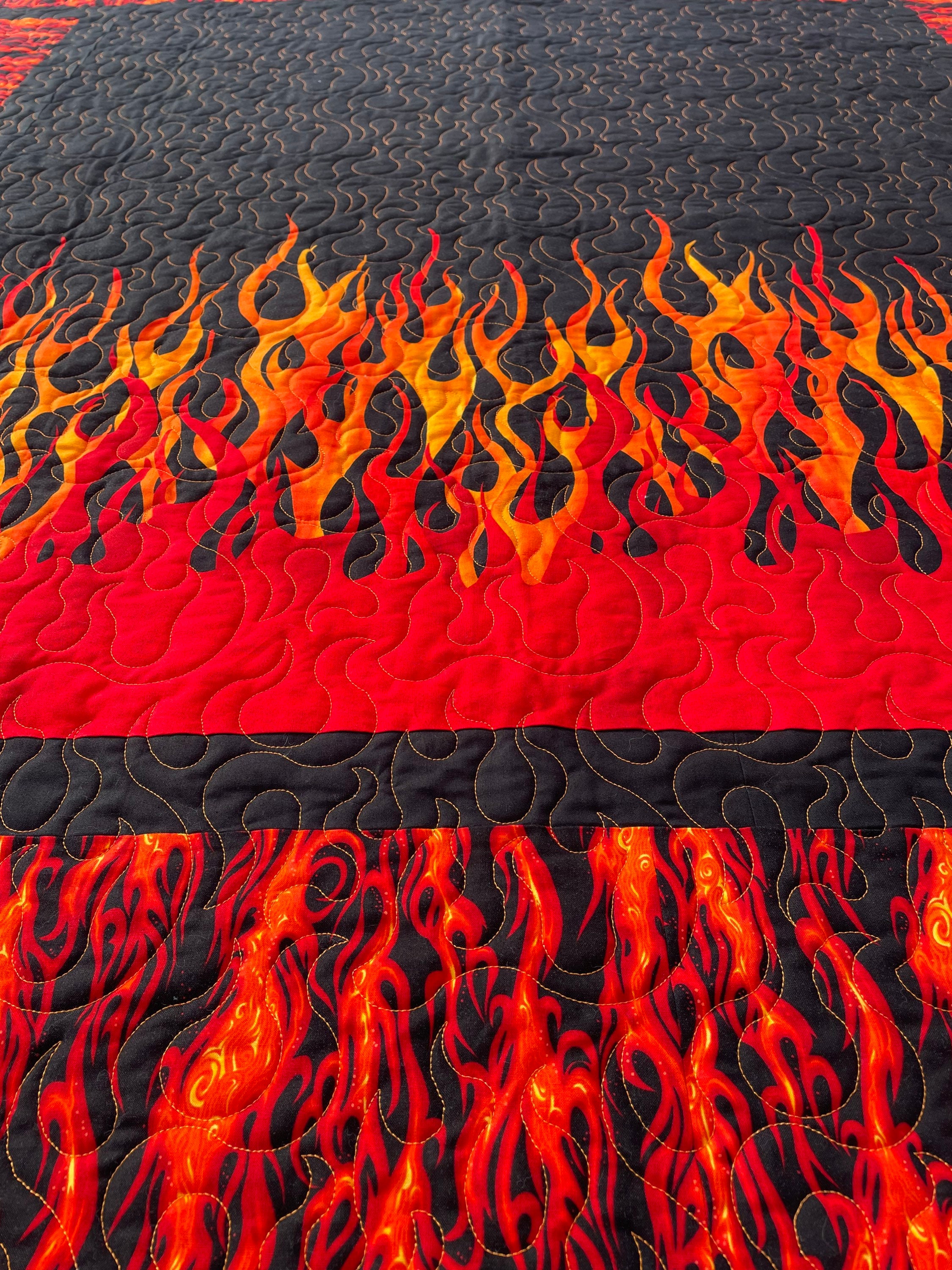 Handmade Flames and Fire Red Black and Orange Lap Quilt - Etsy