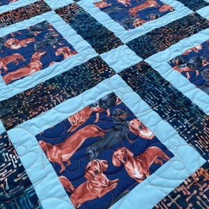 Dachshund Quilt Doxie Quilt Dog Themed Blanket Handmade Dog Quilt - Etsy