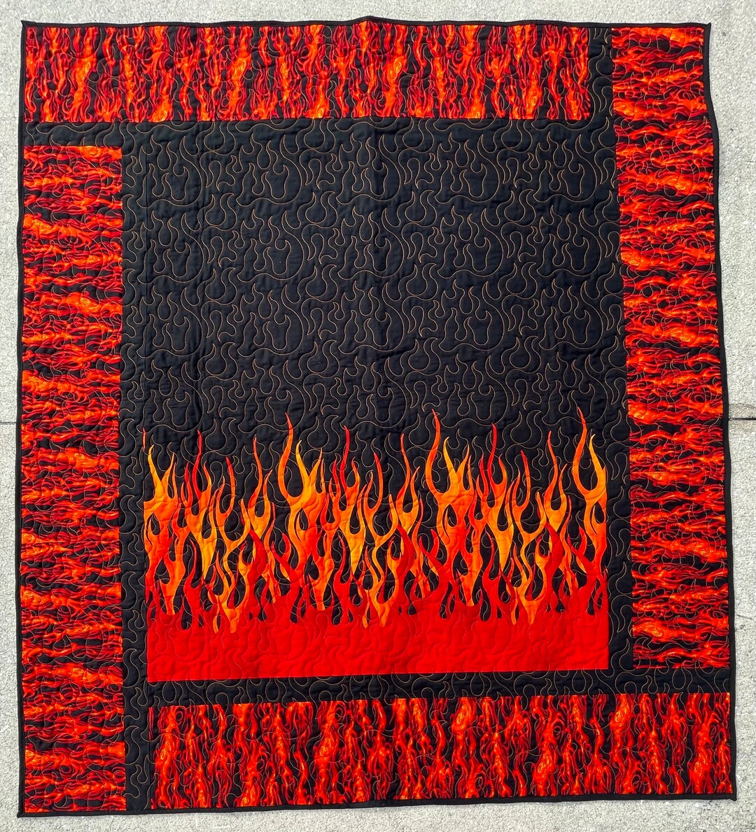 Handmade Flames and Fire Red Black and Orange Lap Quilt - Etsy