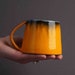 Orange Mug With Handle, Handmade Coffee Cup, Glay Tea Mug, Ceramic Mug ...