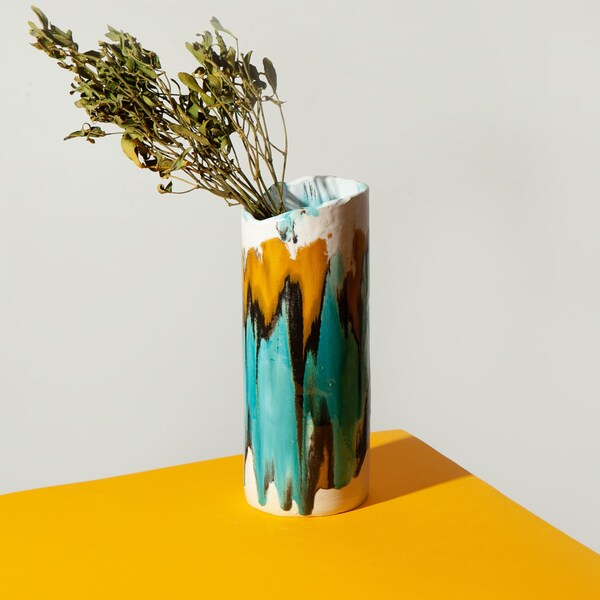 Turquoise Vase - Etsy
