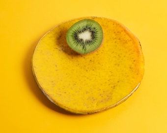 Yellow Ceramic Plate - Etsy