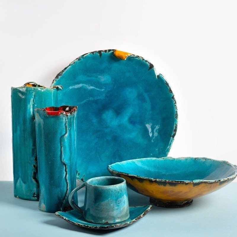 Turquoise Dinnerware - Etsy
